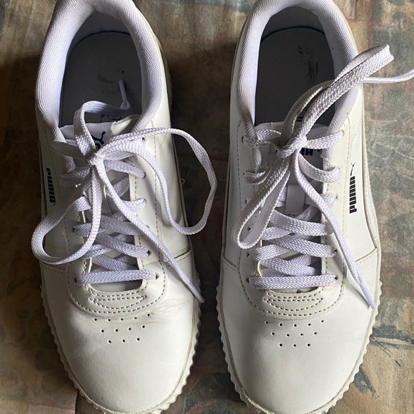 Puma | Shoes | Puma Classic White Laceup Sneakers | Poshmark
